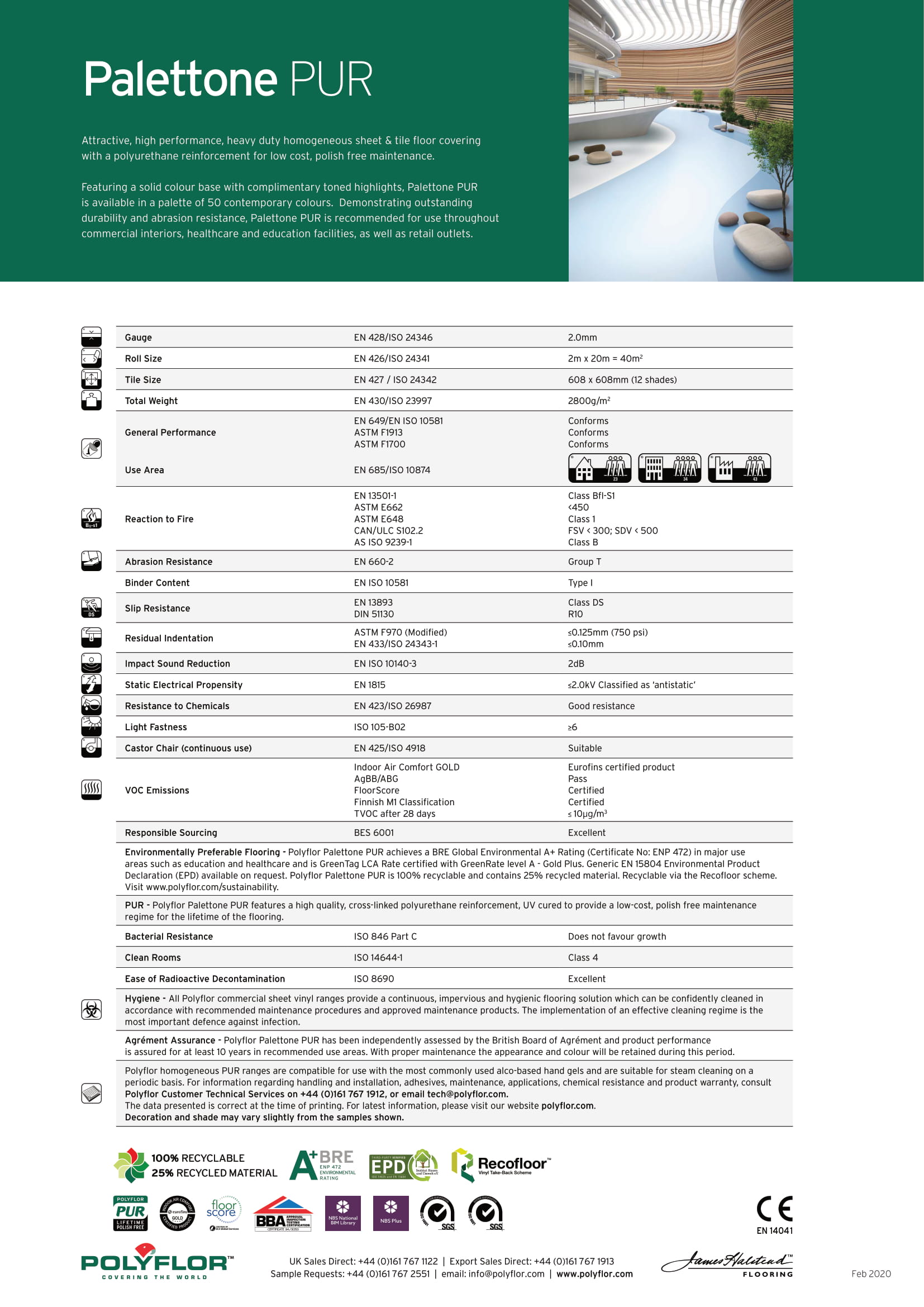 Polyflor Palettone - Aqua Pura 8651 | Safety Flooring UK