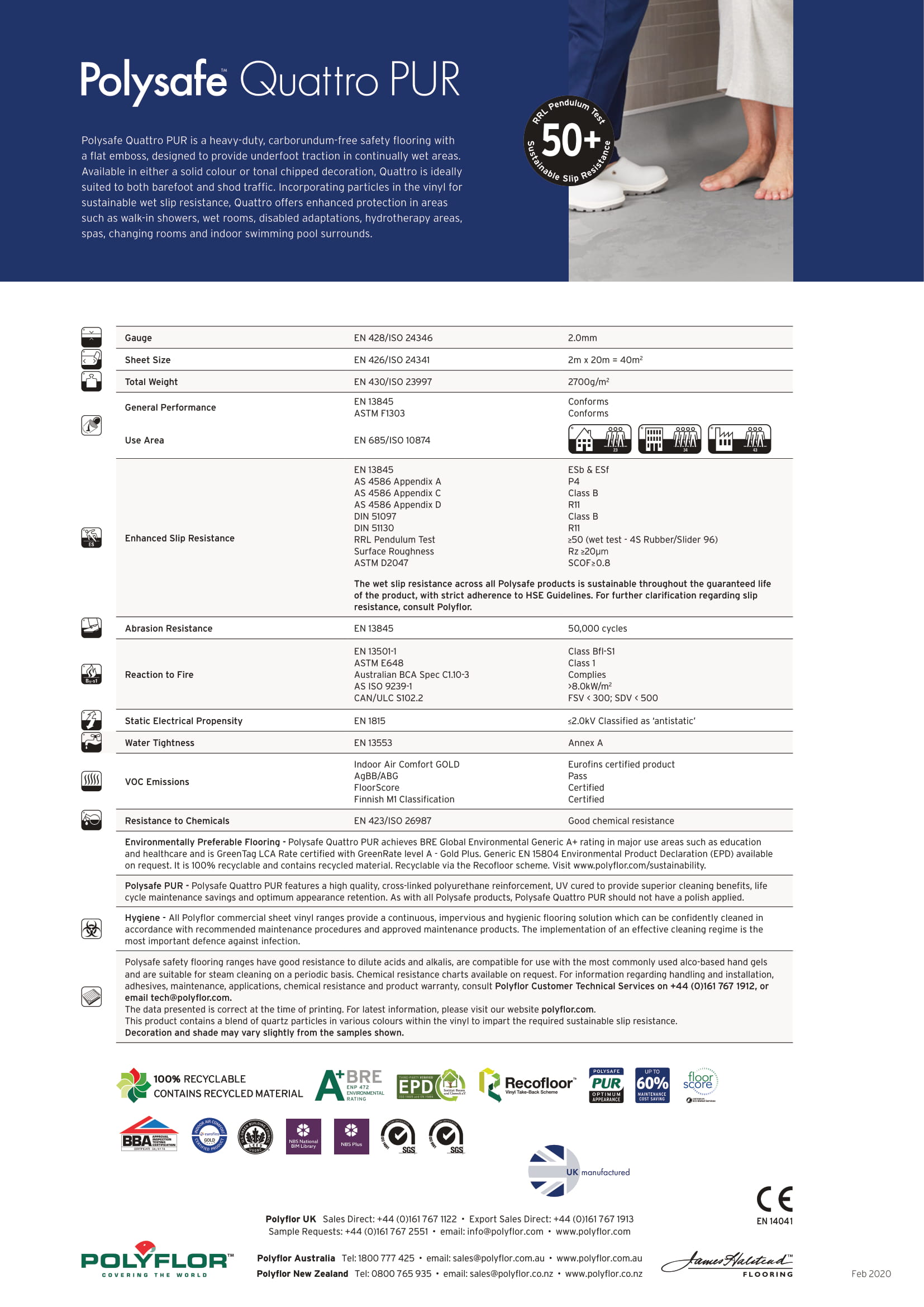 Polysafe Quattro Sea Spray 5763 | Safety Flooring UK